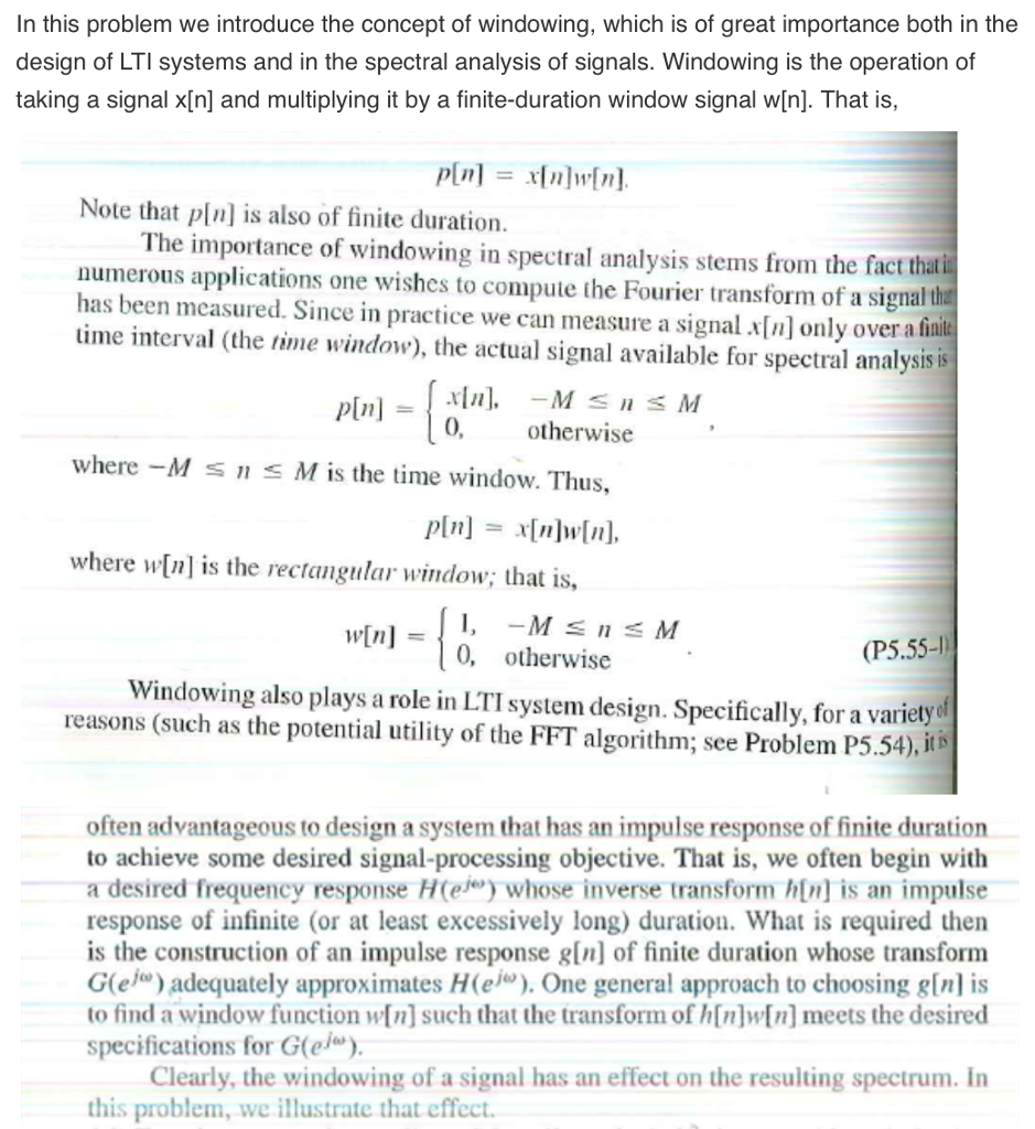 Solved Question 5.55a in the textbook Signals and Systems | Chegg.com