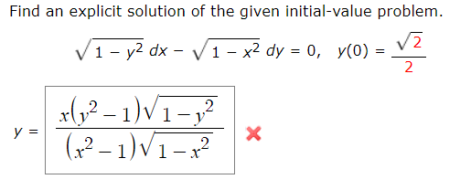 Solved Find An Explicit Solution Of The Given Initial Value