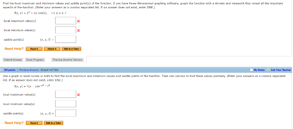 Solved Find the local maximum and minimum values are deled | Chegg.com