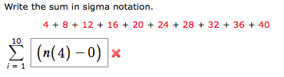 Solved Write the sum in sigma notation. 4 + 8 + 12 + 16 + | Chegg.com
