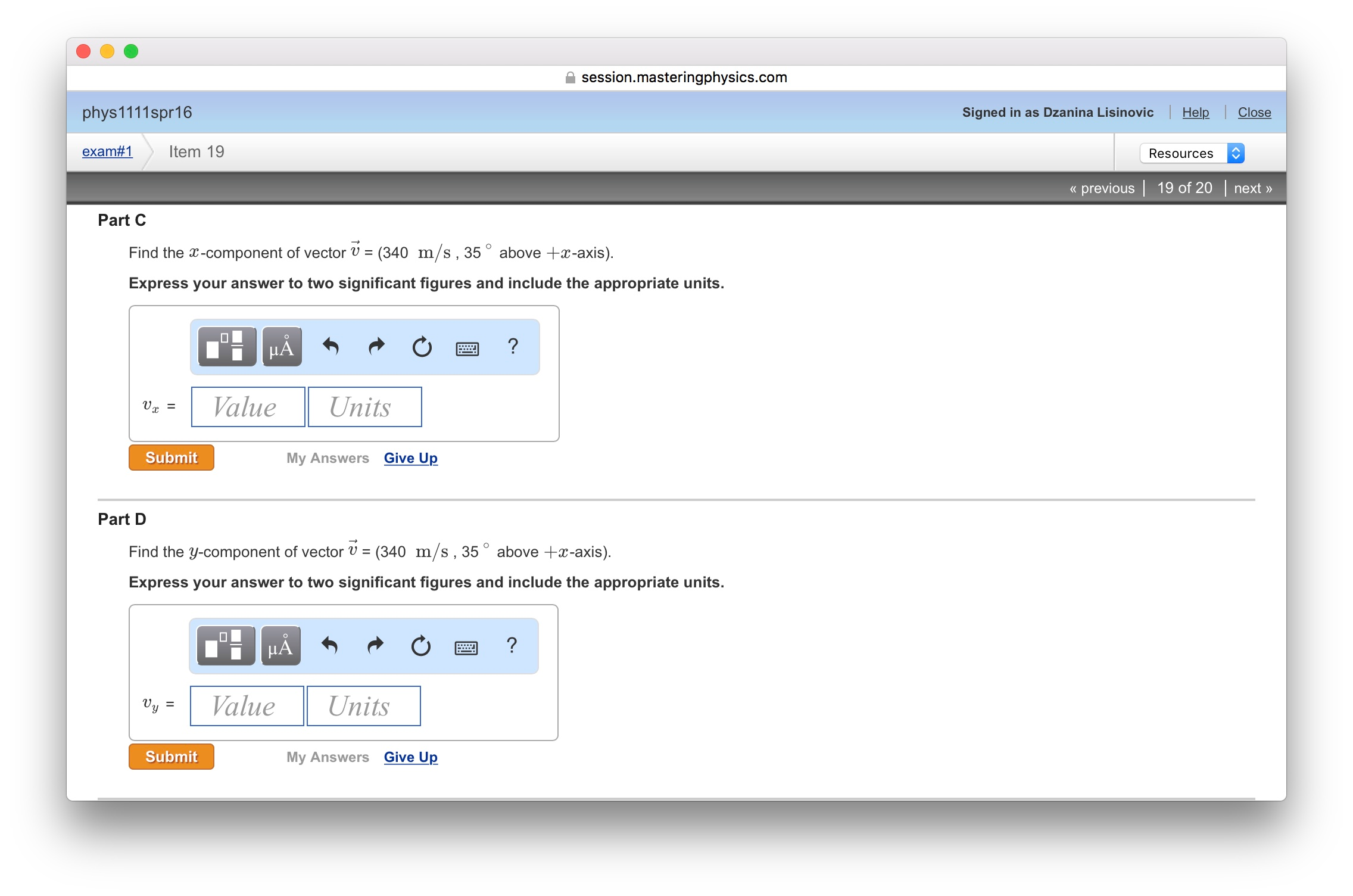 Solved Find the x-component of vector v = (340 m/s , 35 | Chegg.com
