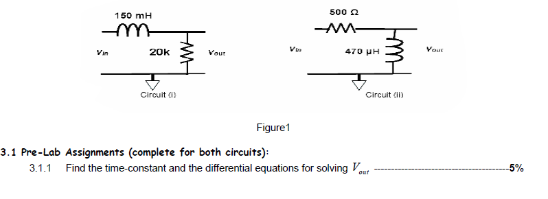 Solved Find the time-constant and the differential equations | Chegg.com