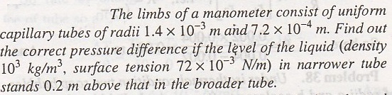 Solved The limbs of a manometer consist of uniform 0-3 m and | Chegg.com