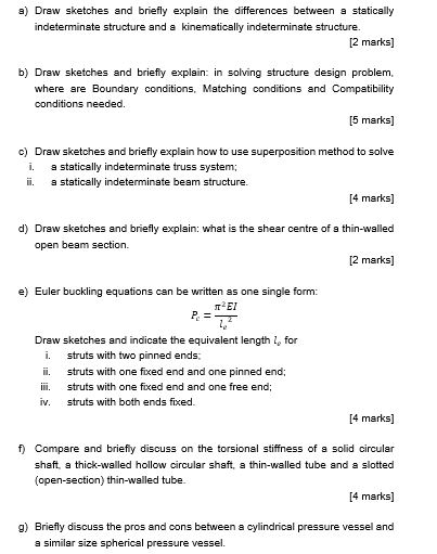 Solved a) Draw sketches and briefly explain the differences | Chegg.com
