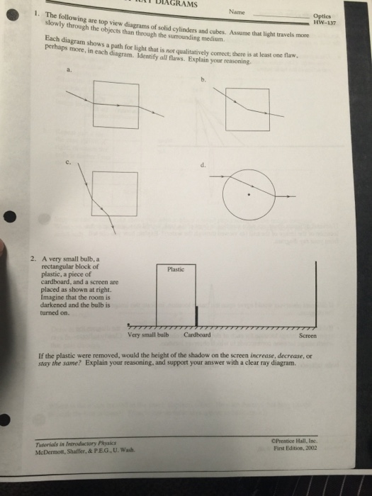 Solved TDIAGRAMS Name 1 The following are top view diagrams | Chegg.com