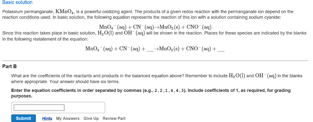 Solved Potassium permanganate, KMnO_4, is a powerful | Chegg.com