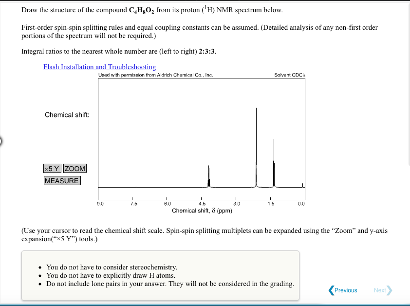 Solved Draw the structure of the compound C_4H_8O_2 from its | Chegg.com