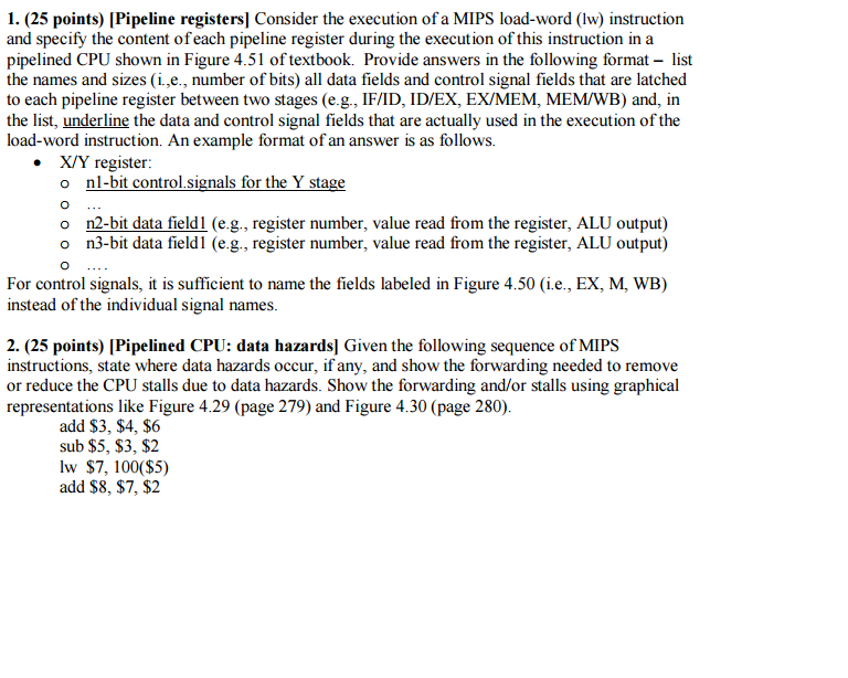 Consider the execution of a MIPS load-word (1w) | Chegg.com