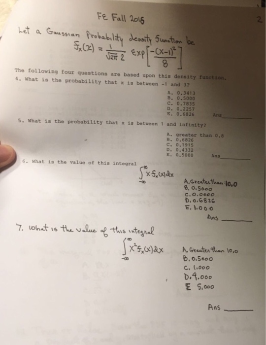 Solved Let a Gaussian probability density function be | Chegg.com