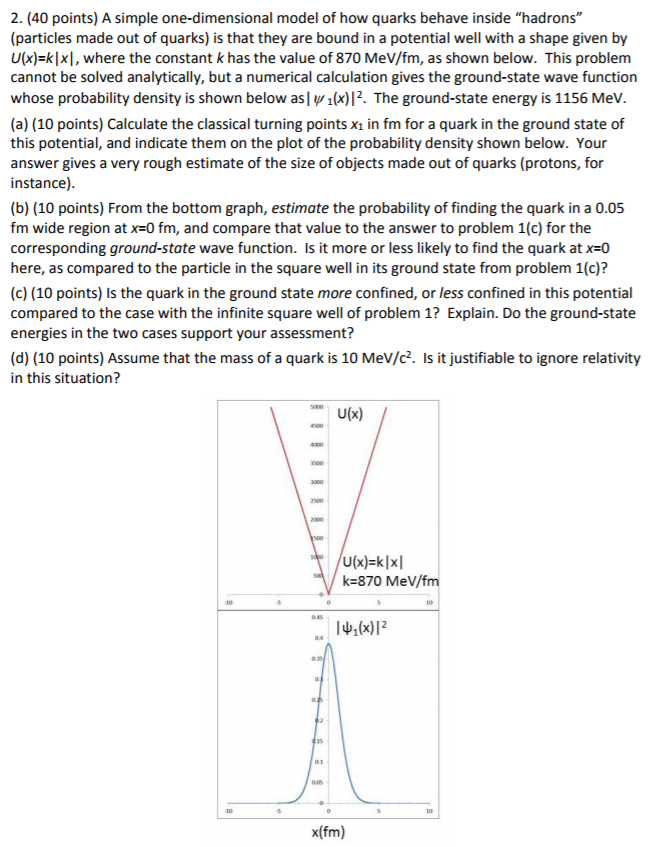 Solved 2. (40 points) A simple one-dimensional model of how | Chegg.com