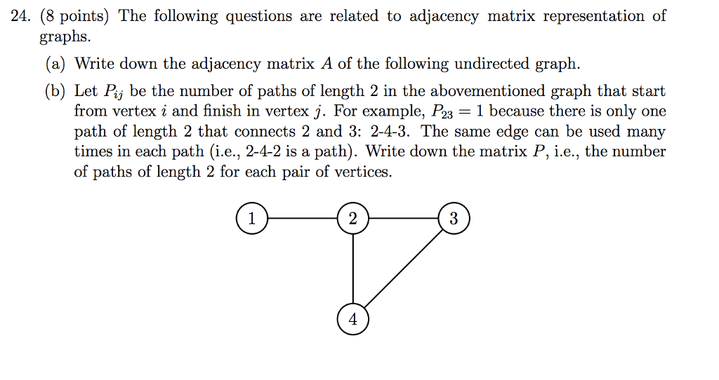 Solved The following questions are related to adjacency | Chegg.com