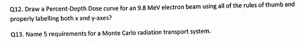 Solved Draw a Percent-Depth Dose curve for an 9.8 MeV | Chegg.com