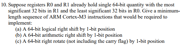 Solved Suppose registers R0 and R1 already hold single | Chegg.com