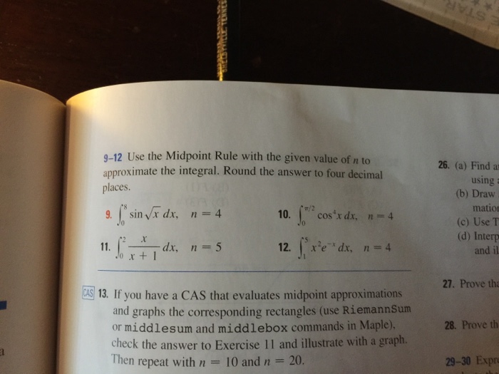 Solved Use I he Midpoint Rule with the given value of n to | Chegg.com