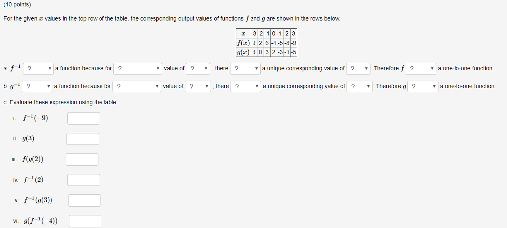 Solved (10 points) For the given z values in the top row of | Chegg.com