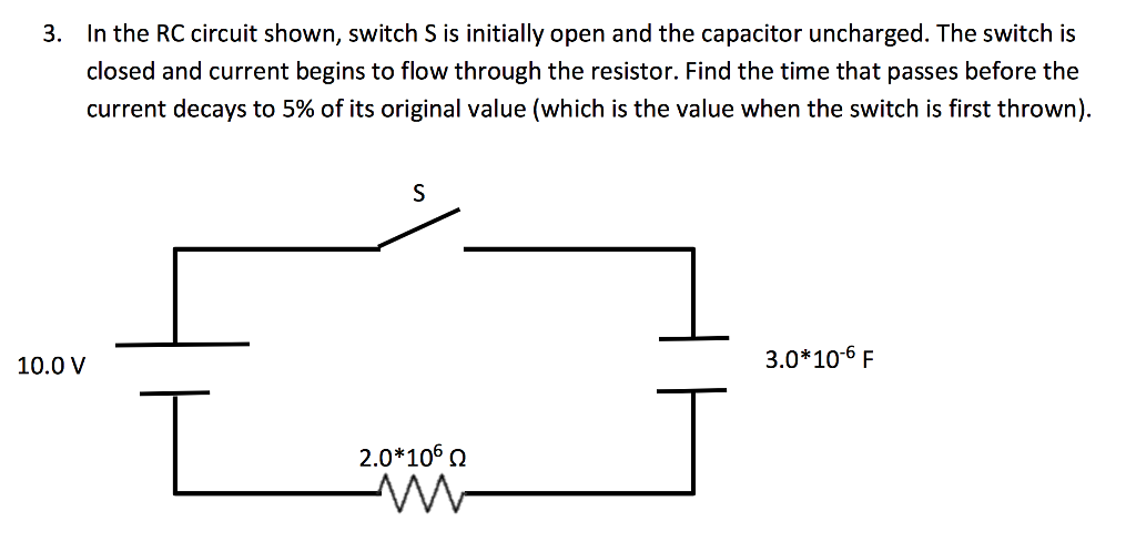 Solved In the RC circuit shown, switch S is initially open | Chegg.com