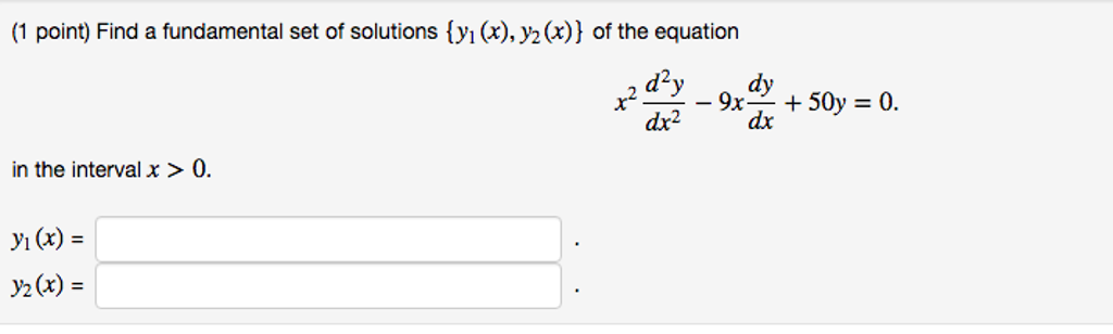 Solved Find a fundamental set of solutions {y_1(x), y_2(x)} | Chegg.com