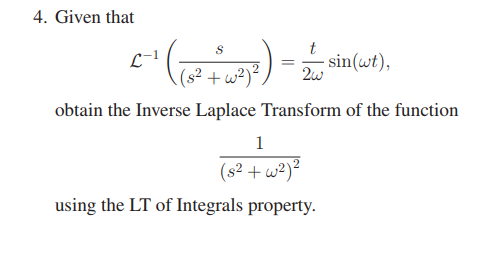 Solved 4. Given that n) obtain the Inverse Laplace Transform | Chegg.com