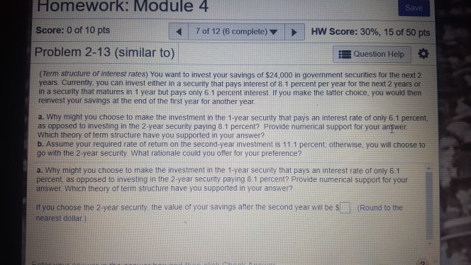 Solved Homework: Module 4 Score: 0 of 10 pts Problem 2-13 | Chegg.com Solved Homework: Module 4 Score: 0 of 10 pts Problem 2-13 | Chegg.com