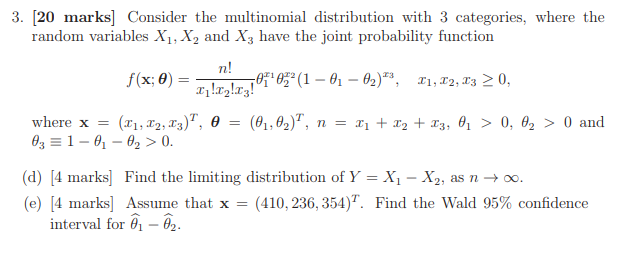 3. [20 marks Consider the multinomial distribution | Chegg.com