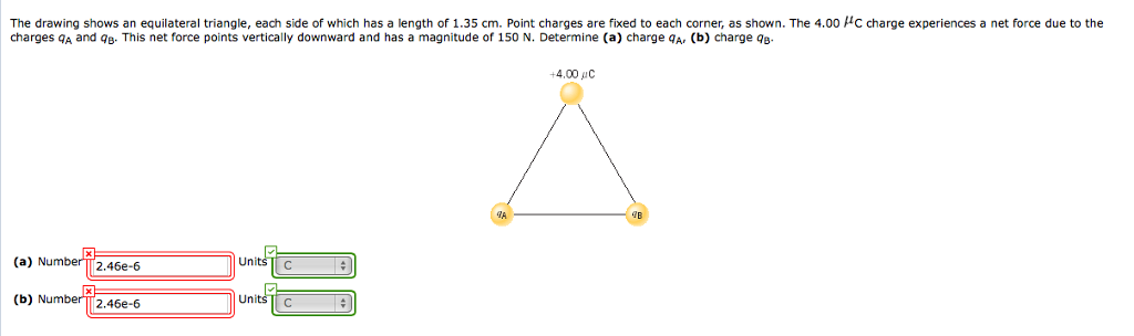 Solved The drawing shows an equilateral triangle, each side | Chegg.com
