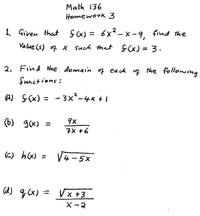 Solved Math 136 Homework 3 1, Given tha, S(x)= 6x2-x-9 find | Chegg.com