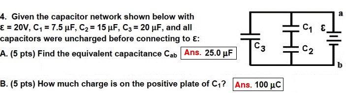 Solved Given the capacitor network shown below with epsilon | Chegg.com