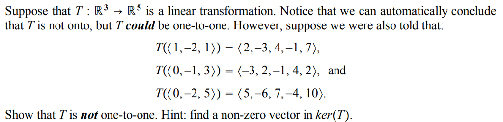 Solved Suppose that T: R3 - R5 is a linear transformation. | Chegg.com