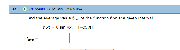 Solved Find the average value f_ave of the function f on the | Chegg.com