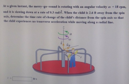 Solved At a given instant, the merry-go-round is rotating | Chegg.com
