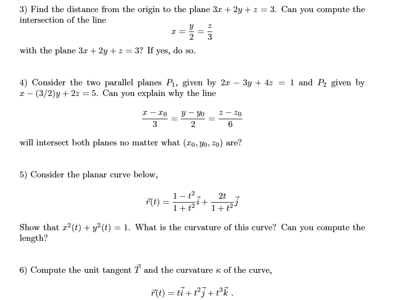 Solved Find the distance from the origin to the plane 3x + | Chegg.com
