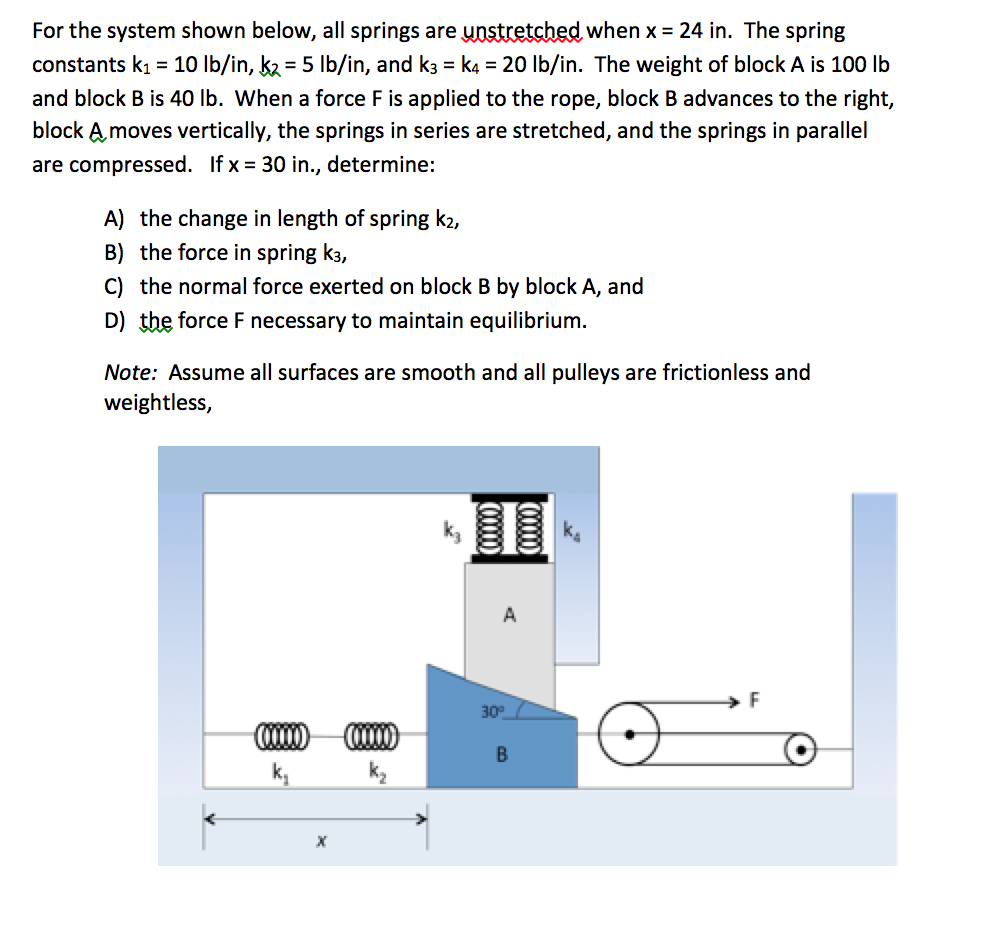 For the system shown below, all springs are | Chegg.com