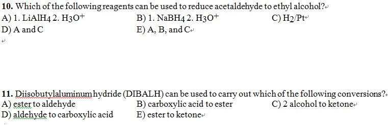 Solved 10. Which of the following reagents can be used to | Chegg.com