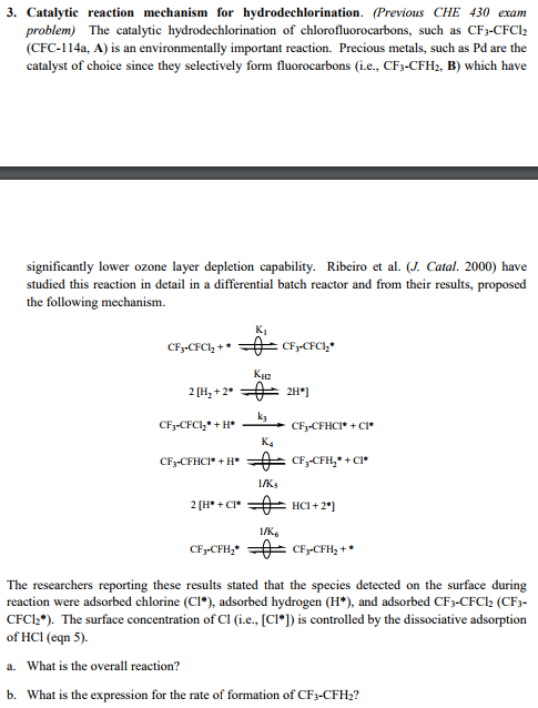 3. Catalytic reaction mechanism for | Chegg.com