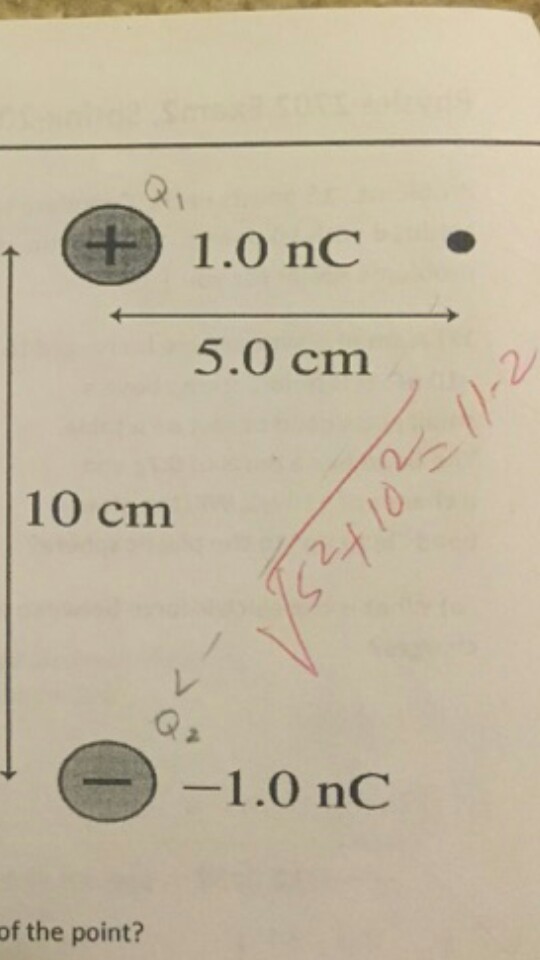 Solved Two charges Q1=+1.0nC (1.0x10-9Coulomb) and Q2= | Chegg.com
