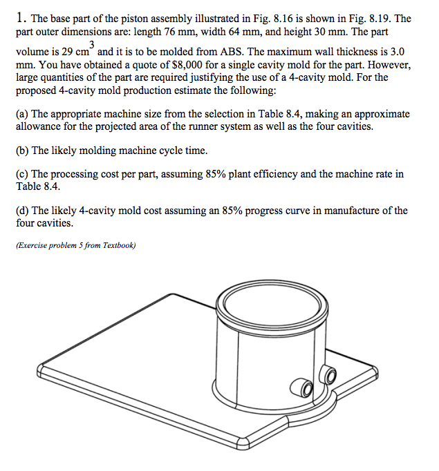 The base part of the piston assembly illustrated in | Chegg.com