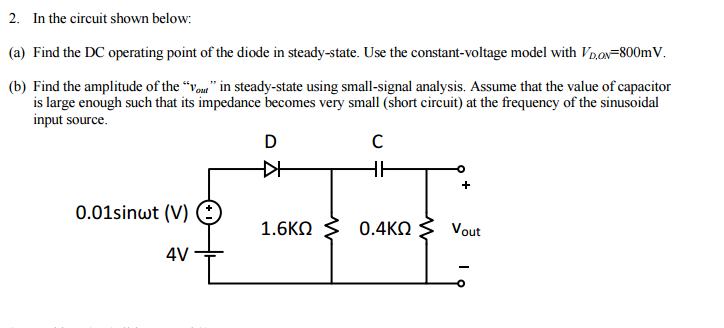 Solved In the circuit shown below" Find the DC operating | Chegg.com