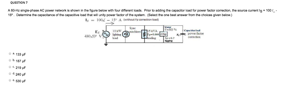 Solved QUESTION 7 A 60-Hz single-phase AC power network is | Chegg.com