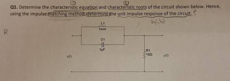 Solved Q 1. Determine the characteristic equation and | Chegg.com