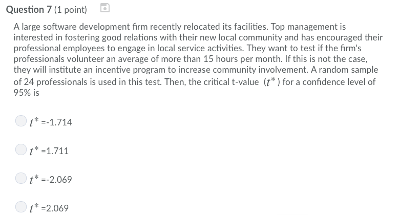 Solved Question 7 (1 point) A large software development | Chegg.com