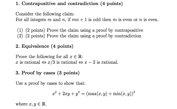 Solved Contrapositive and contradiction Consider the | Chegg.com