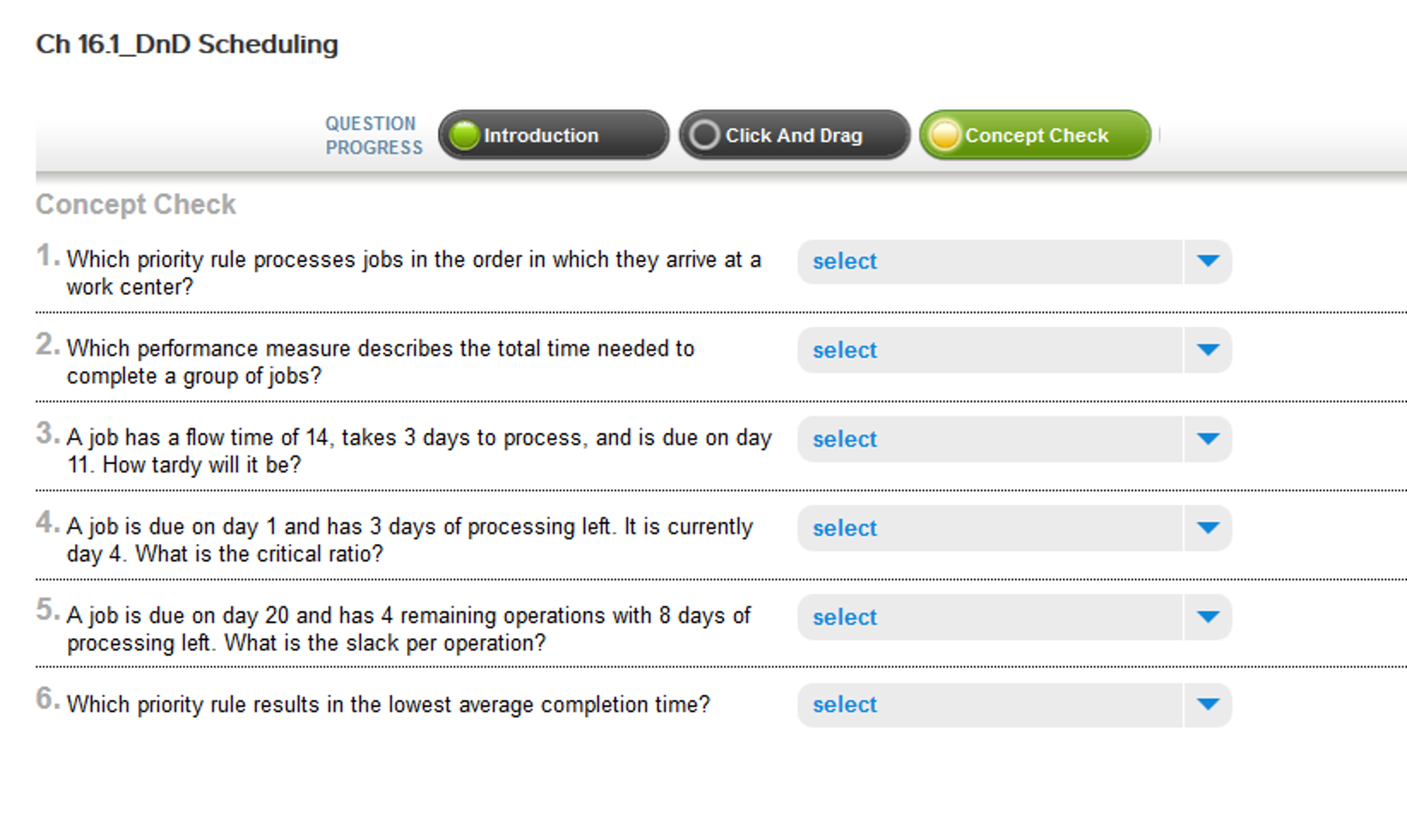 Solved Ch 161 DnD Scheduling QUESTION Introduction Click And | Chegg.com