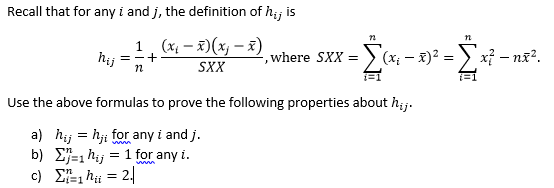 Solved Recall that for anyi and j, the definition of hij is | Chegg.com