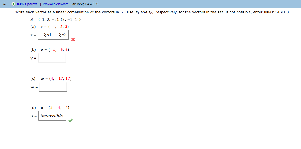 Solved Write each vector as a linear combination of the | Chegg.com