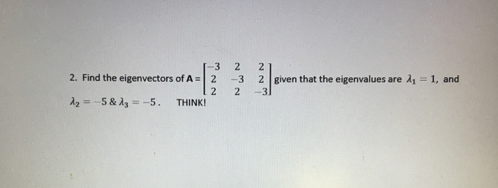 Solved Find the eigenvectors of A = [matrix] given that the | Chegg.com
