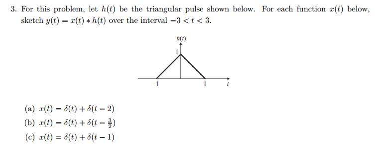 Solved For this problem, let h(t) be the triangular pulse | Chegg.com
