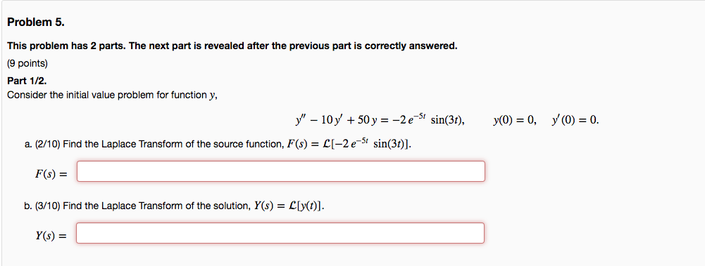 Solved This problem has 2 parts. The next part is revealed | Chegg.com