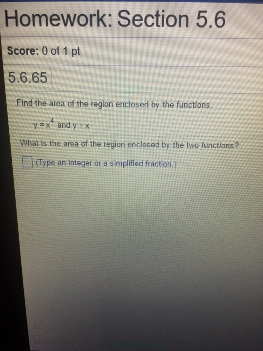 Solved Find the area of the region enclosed by the | Chegg.com
