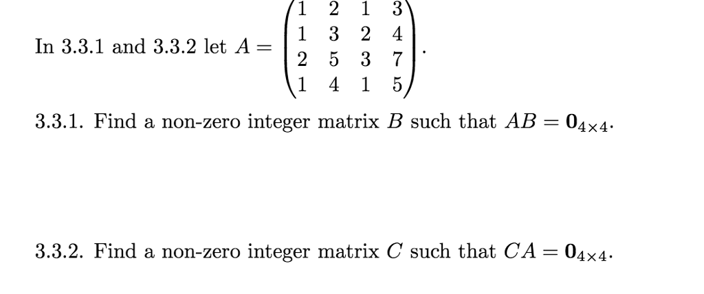 Solved In 331 And 332 Let A 1 2 1 3 1 3 2 4 2 5 3 7 