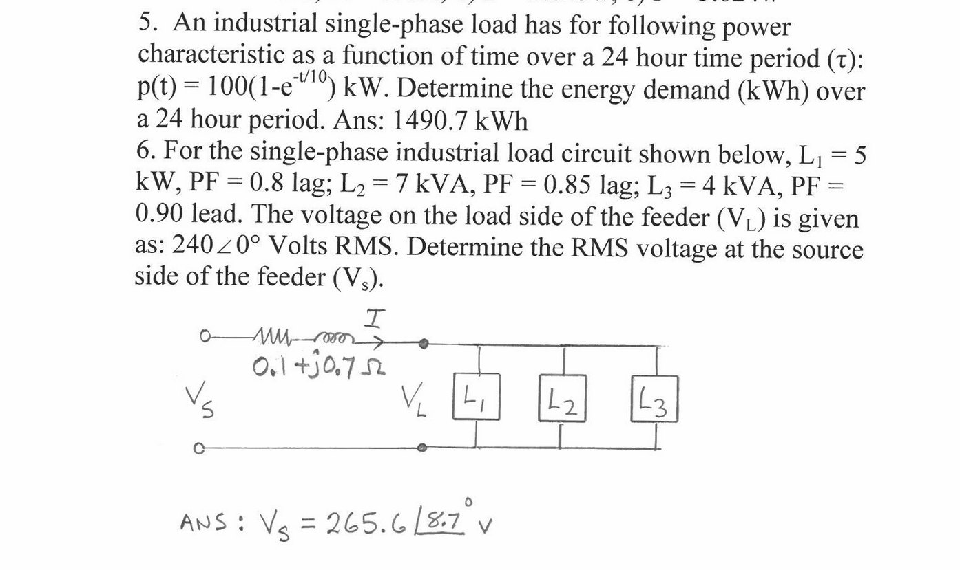 Solved An industrial single-phase load has for following | Chegg.com